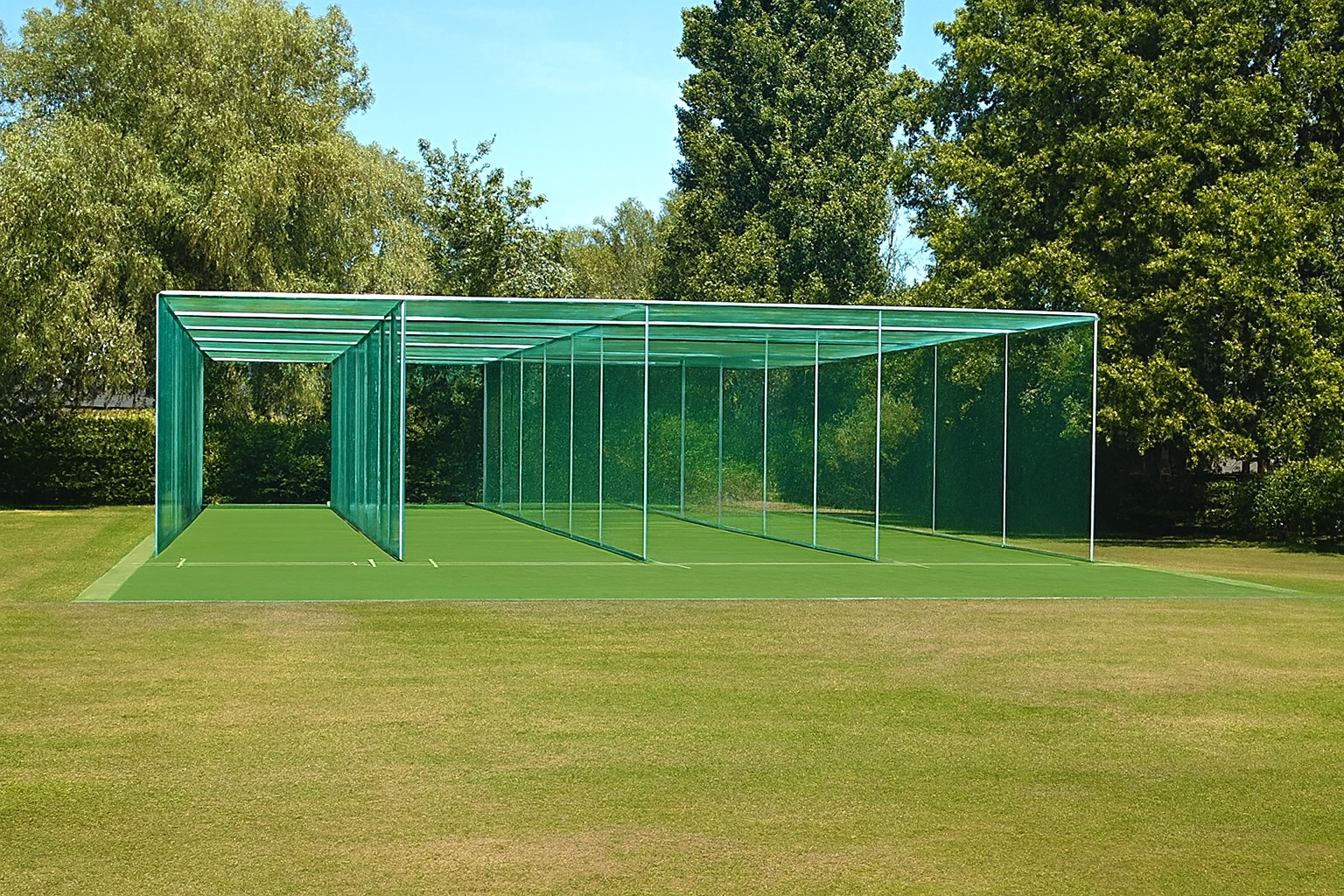 4 Bay Fixed Cricket Cage & Net - 14.64m x 14.64m | Nets4You | Bespoke ...
