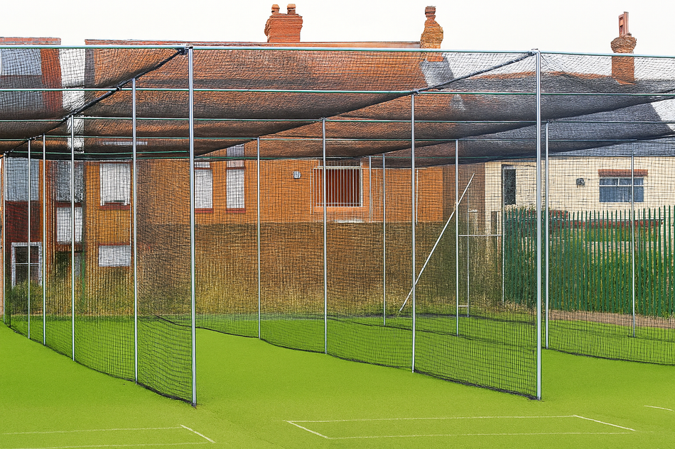 3 Bay Heavy Duty Fixed Frame Cricket Cage & Net - 21.95m x 10.98m ...