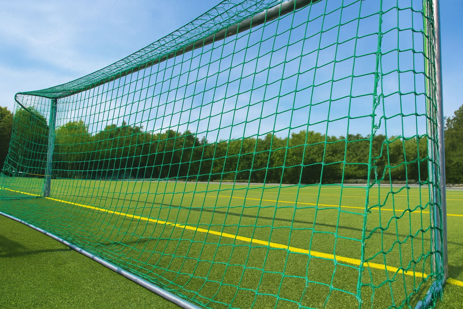Pair of Full Size International Football Goal Nets 24ft x 8ft - 2.3mm ...