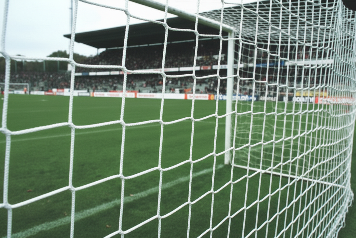 Pair of Full Size Box Style Football Goal Nets Heavy Duty 24ft 7in x 8 ...
