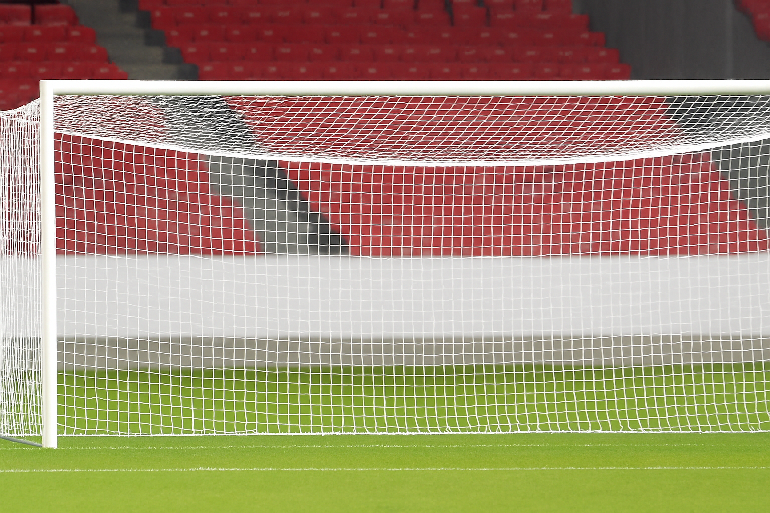 Pair of Full Size Box Style Heavy Weight Football Goal Nets 24ft 7in x ...